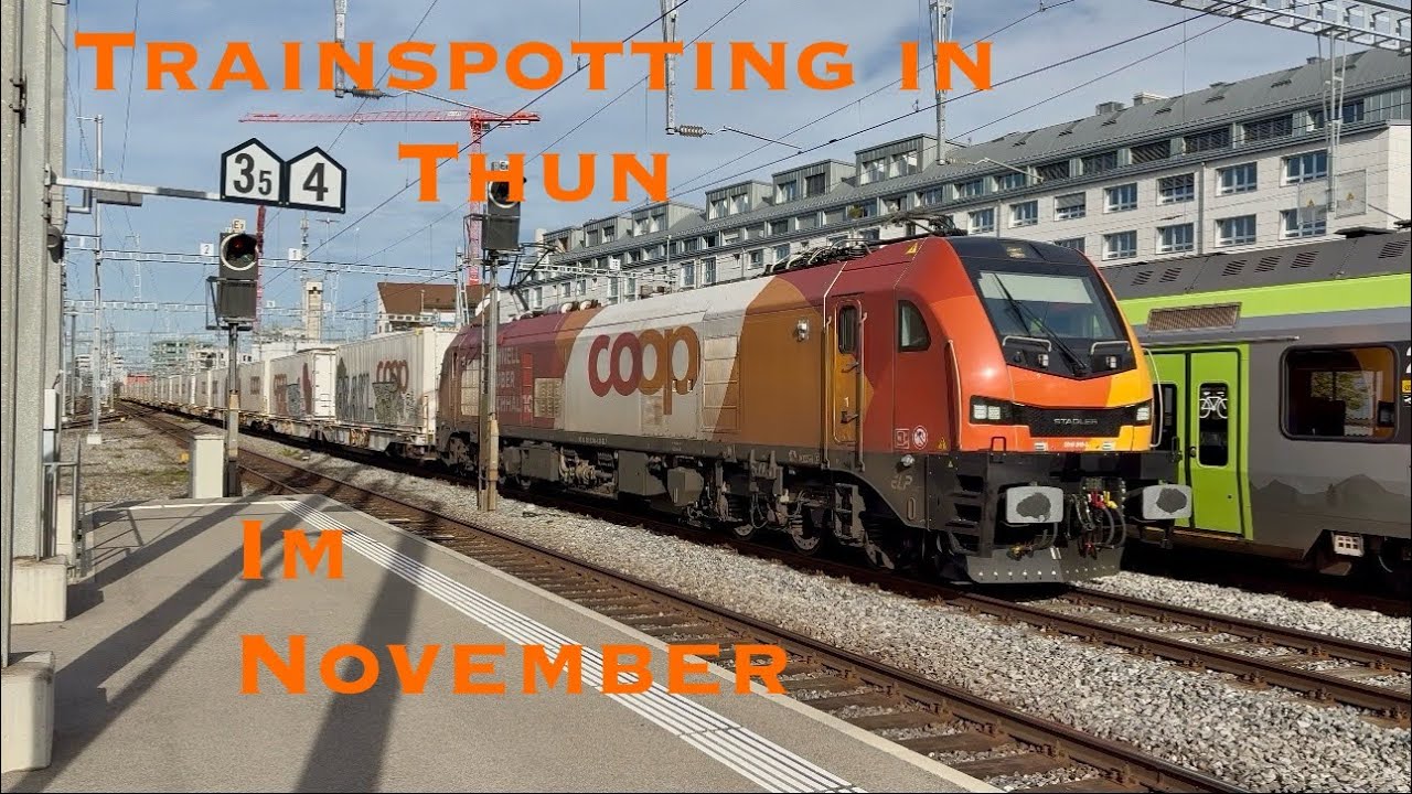Bahnbetrieb anfang November in Thun - YouTube