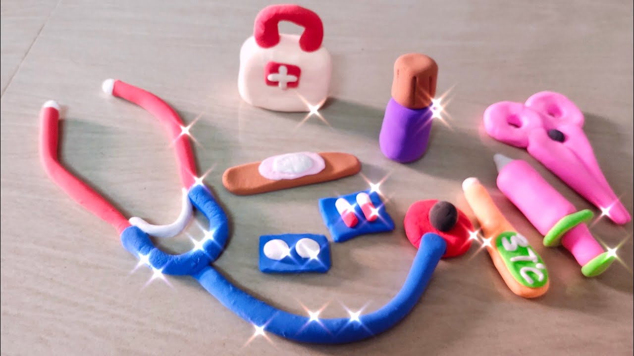 How to make doctor set using play doh/ #clay #clayart #claycracking # ...