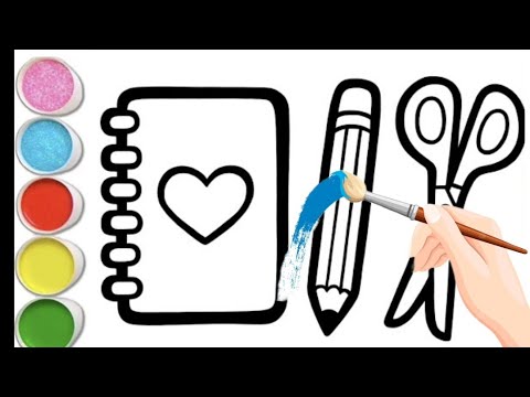 Stationery item drawing for kids and toddlers||Drawing, painting and ...