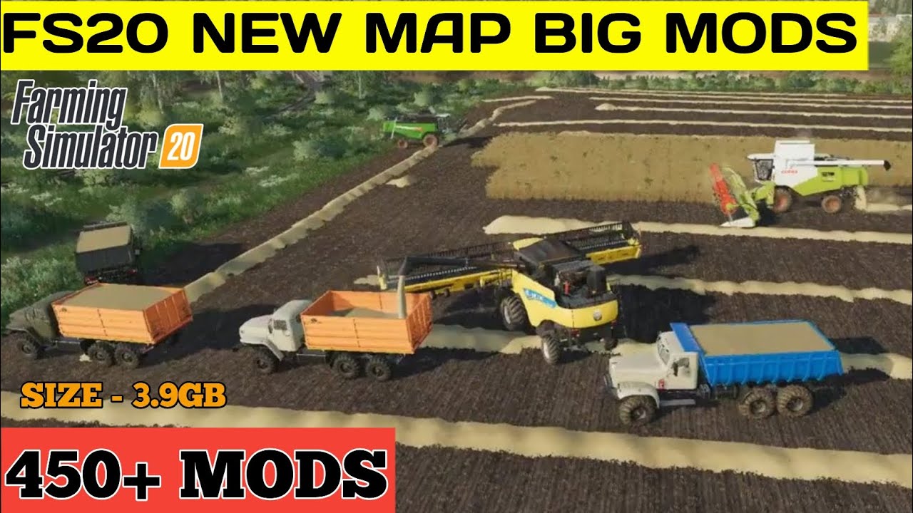 FS20 450+ mods || FS20 New big map mods apk || Size 3.9GB || Farming ...