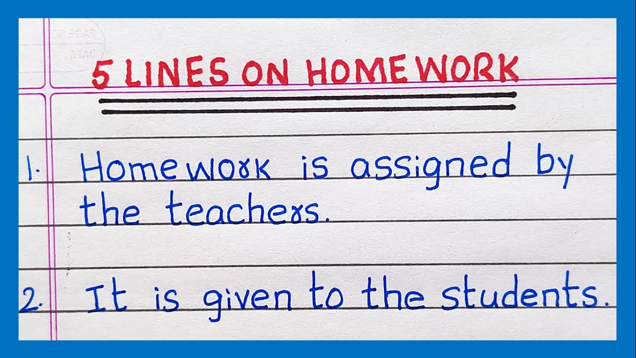 Five Lines on Homework in English | 5 | Few Lines on Homework ...