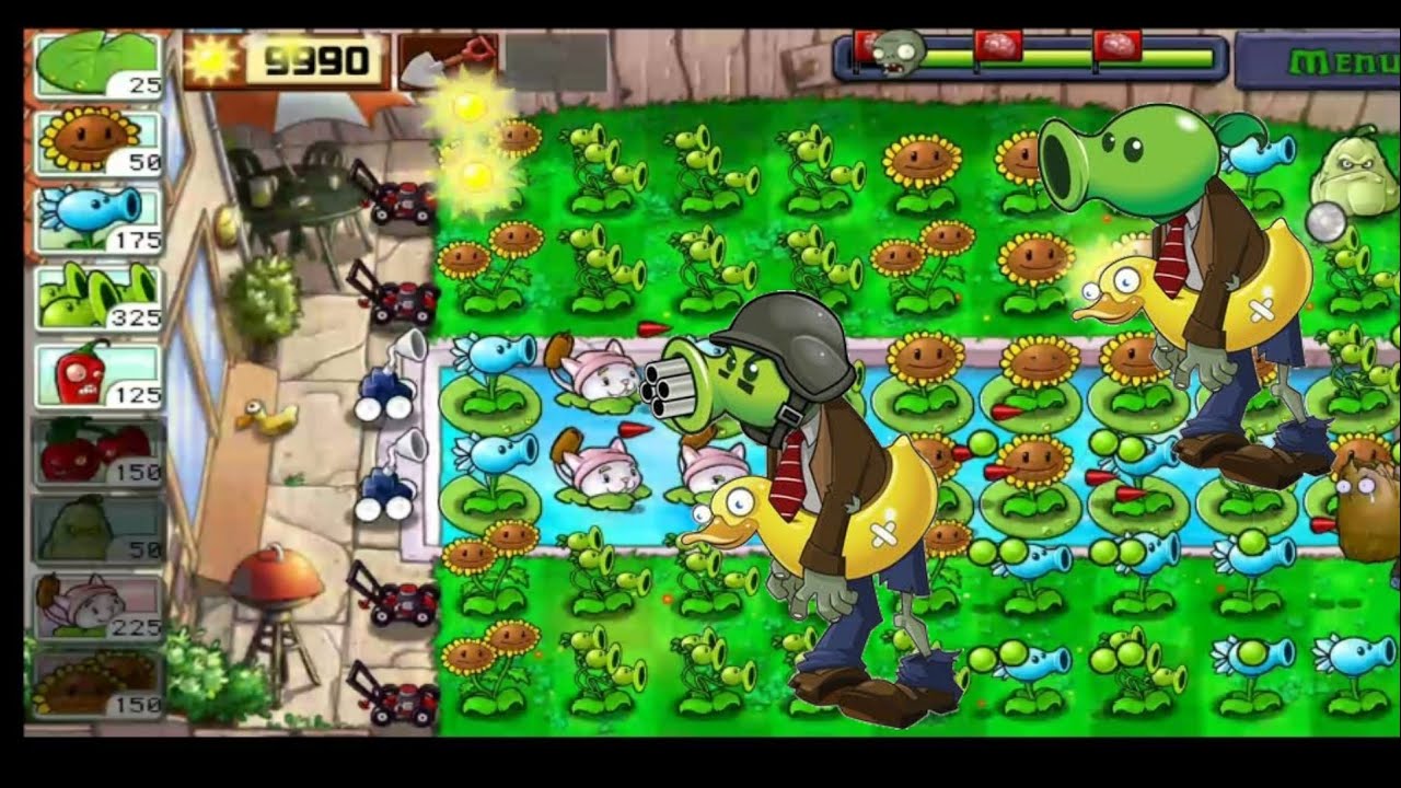 plants vs zombies (mini game) gameplay zombotany 2 fullgame - YouTube
