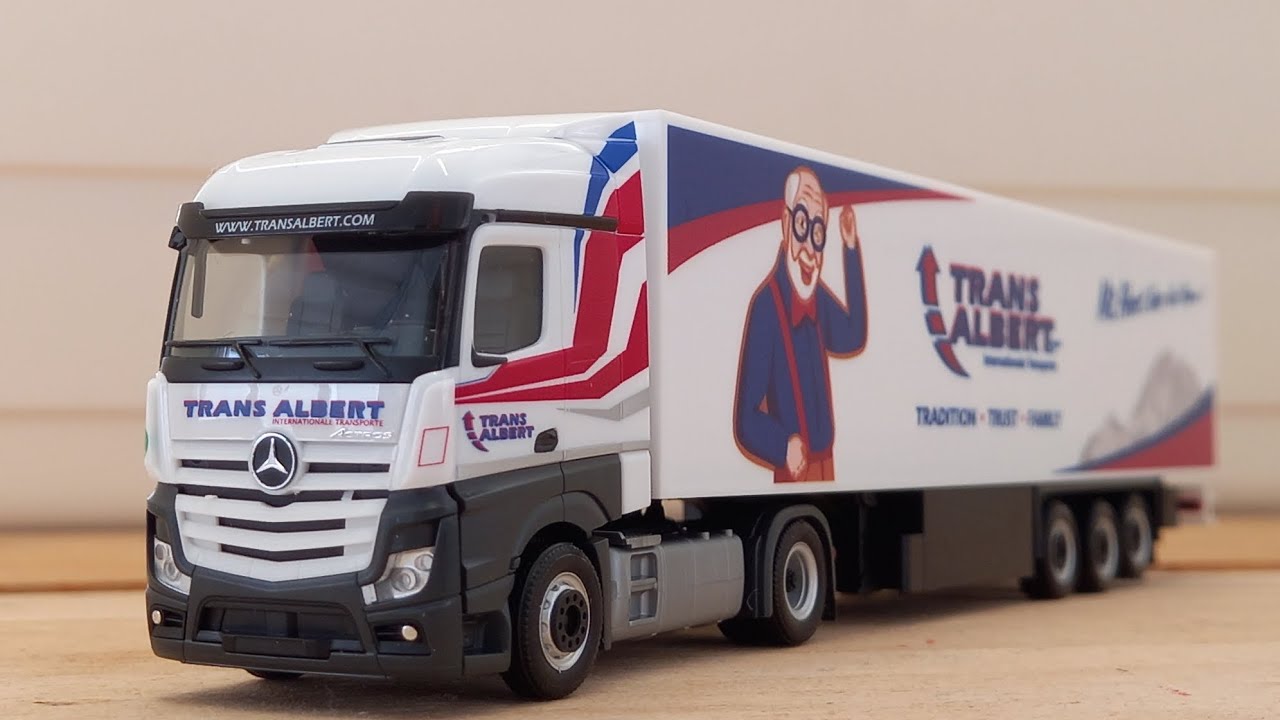 Herpa 314992 MB Actros Trans Albert 1:87 H0 - YouTube