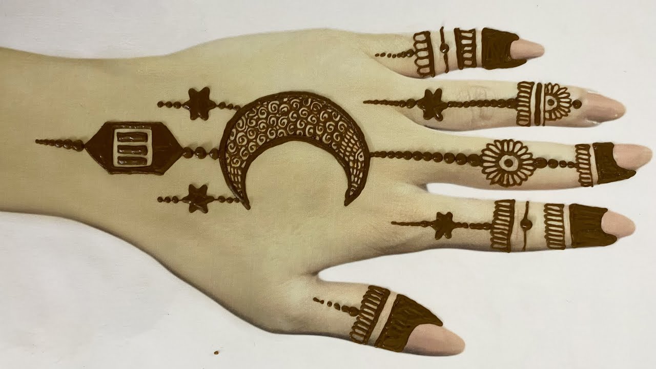 EID 2024 Special Chand Mehndi Design|Simple Arabic back hand mehndi ...
