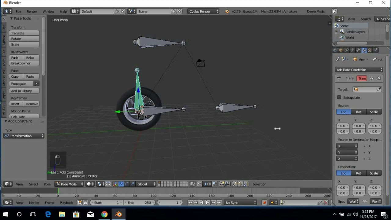 wheel rig in blender - YouTube