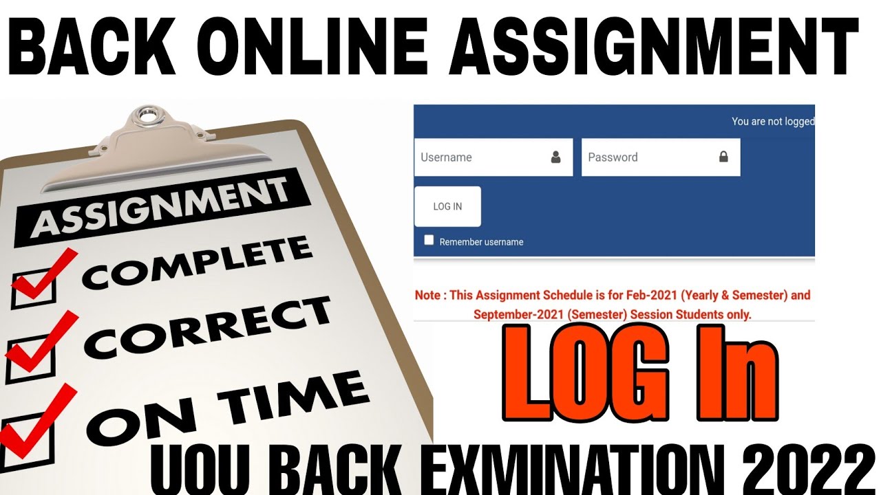 uou back examination 2022 | uou back online assignment log in | uou ...