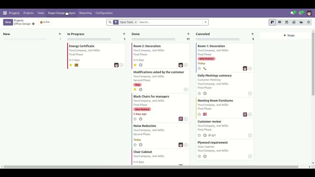 Project Stage Change History Odoo - YouTube