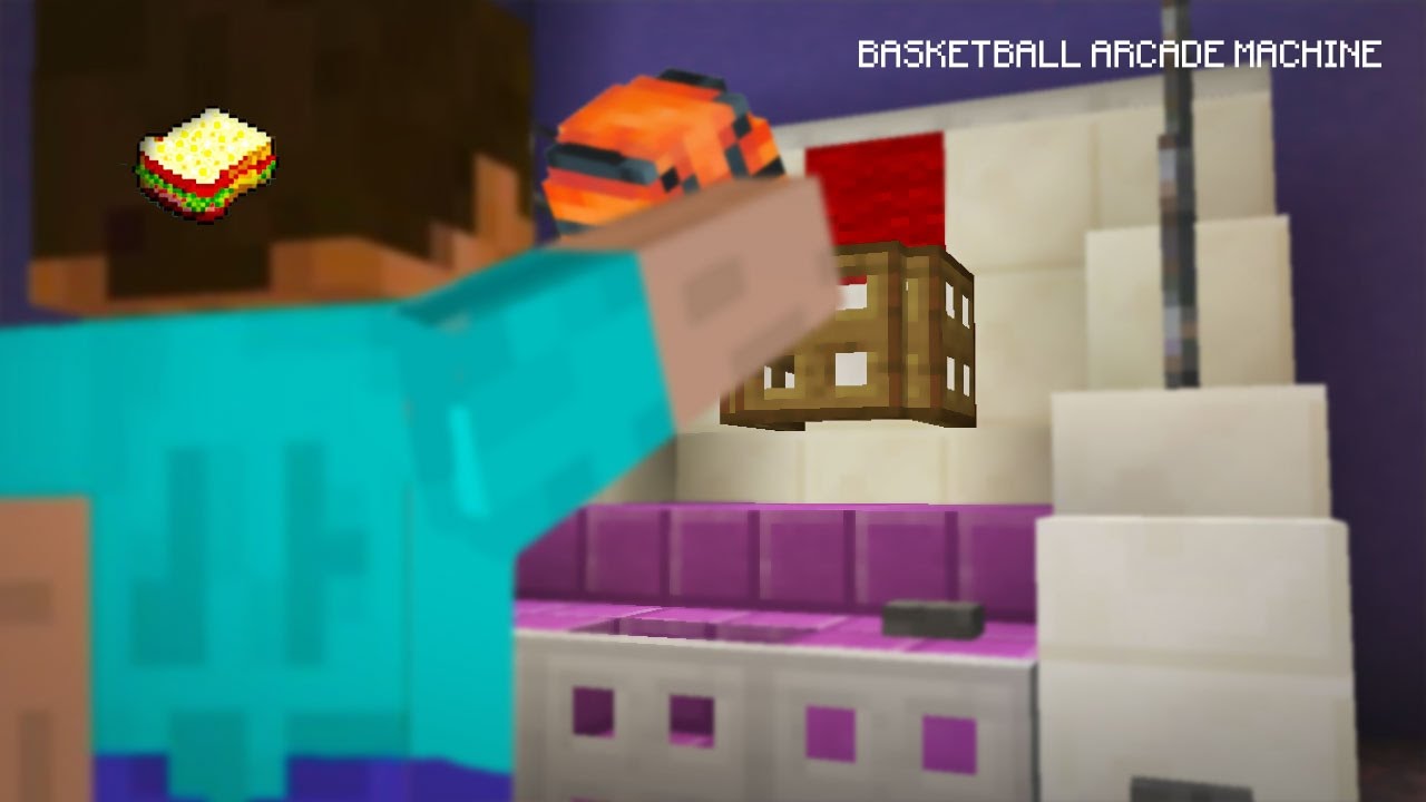 Minecraft | How to make a Working Basketball Arcade Machine - YouTube