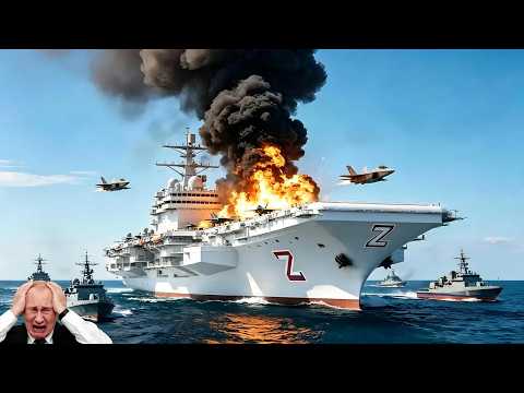 1 hour ago! A Russian transport ship carrying 2,000 battle tanks was destroyed by Ukrainian fighter
