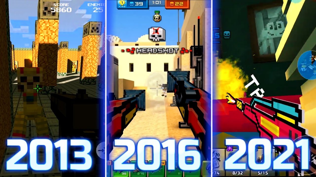 Evolution of Pixel Gun Games 2013-2021 - YouTube