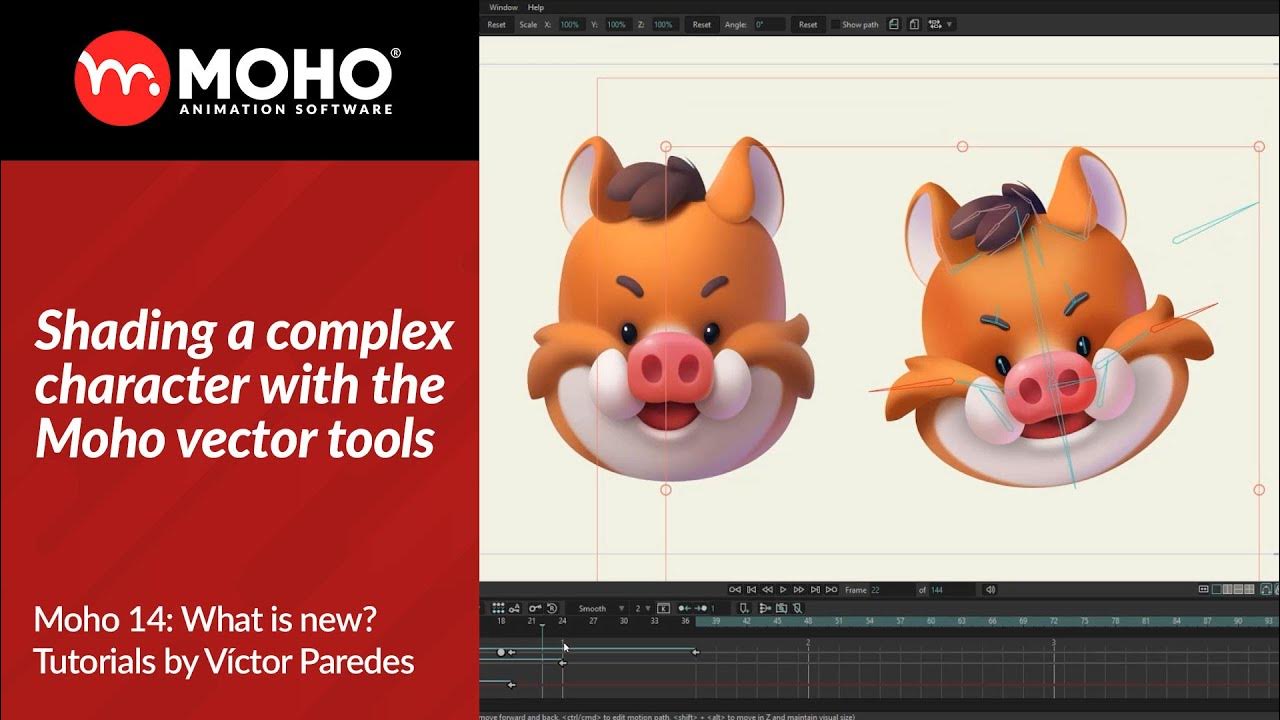 Moho 14 Tutorials: Shading a complex character with the Moho vector tools - YouTube