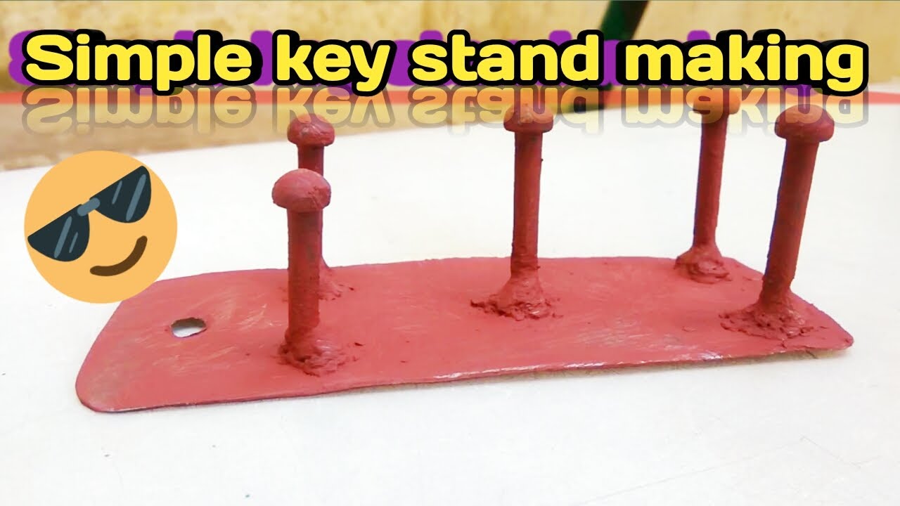 Simple key stand making || Ghar par banaye key stand || How to make Key ...
