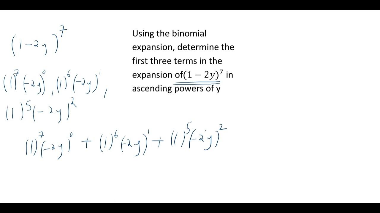 10. Using the binomial expansion, determine the first three terms in the expansion of(1 − 2𝑦)^7 ...
