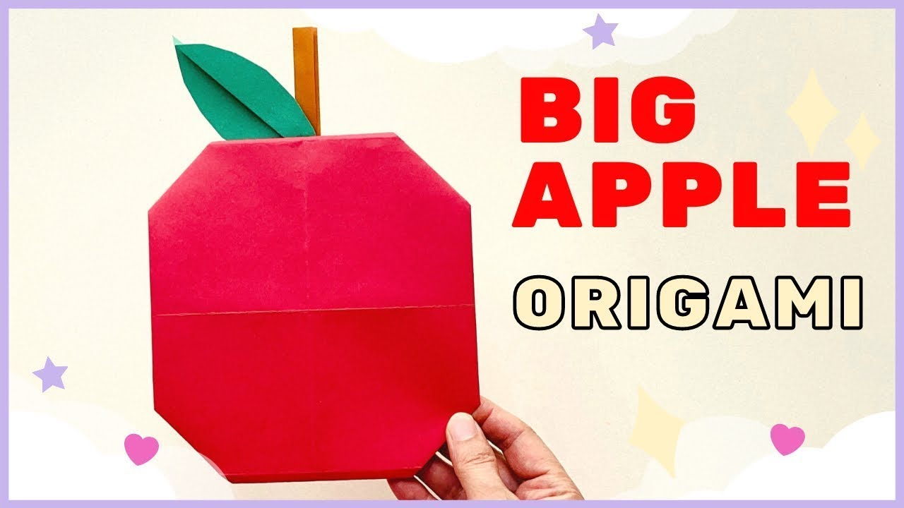 🍎 Big Apple Origami | Easy Origami Paper Apple Fruit | Origami Fruit ...