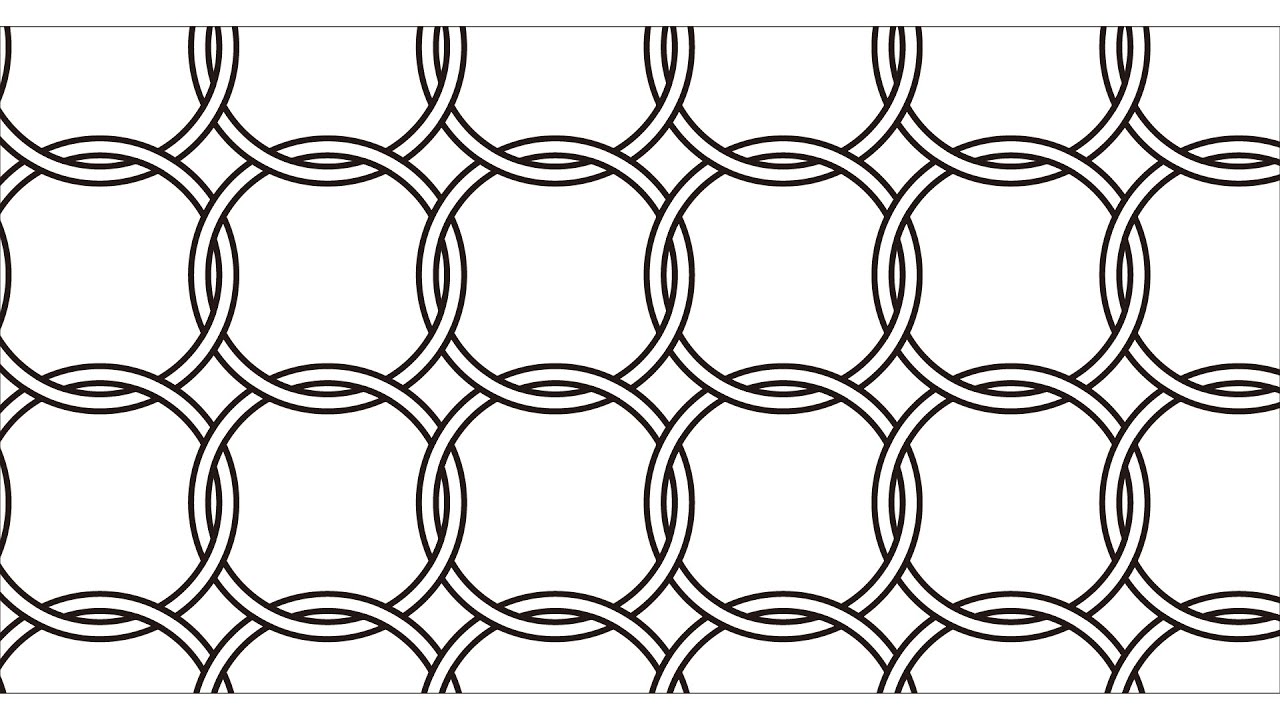 Illustrator Square continuous pattern 四方连续图案 ring set pattern 圆环 相套 图案 ...