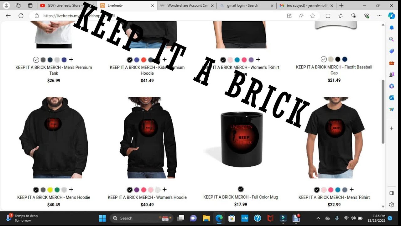 KEEP IT A BRICK MERCH OUT RIGHT NOW !!! - YouTube
