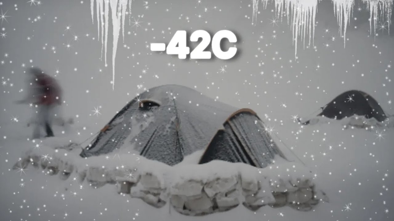 EXTREME -45° Solo Winter Cold Camping 4 Days | Snowstorm, Solo Winter ...