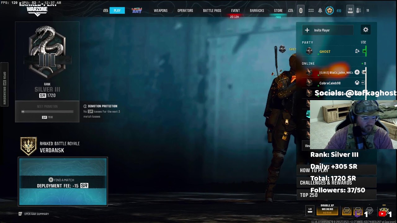 Sgt Ghost Rises through Ranked Warzone! - YouTube