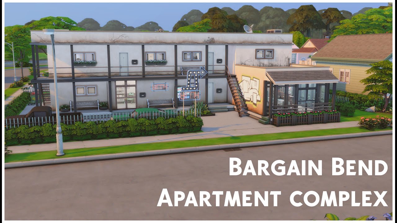 Bargain Bend Apartment Complex | NO CC | The Sims 4 speedbuild | stop ...