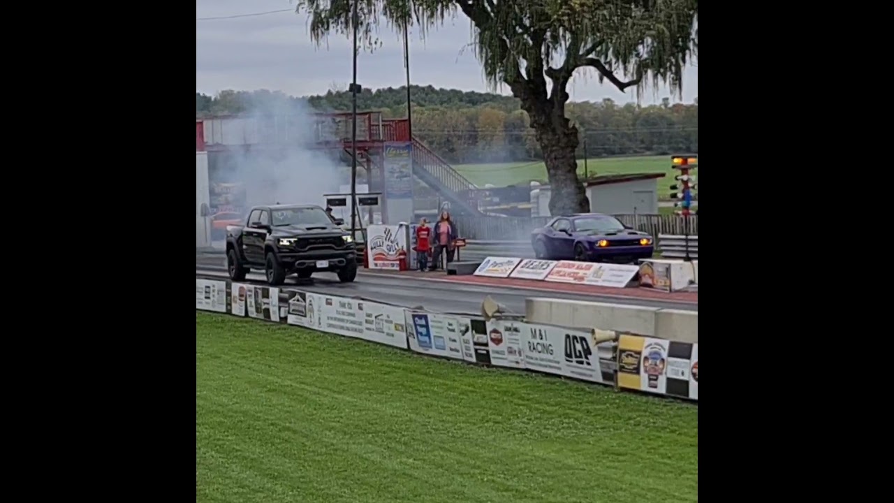 Ram TRX vs HellCat Redeye Challenger - YouTube