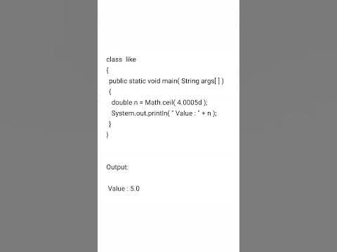 Math.ceil function example in java #shorts_javaprogramming #shorts - YouTube