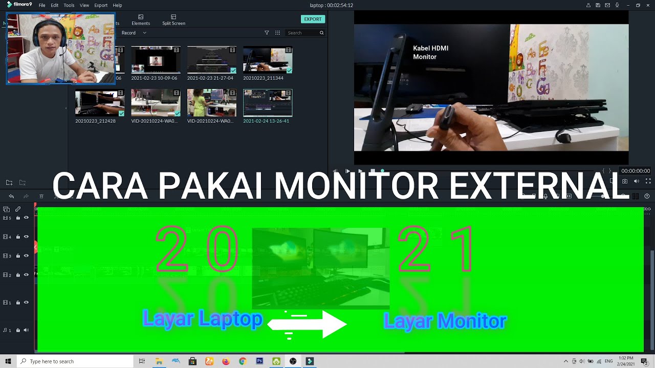 CARA PAKAI MONITOR EXTERNAL PADA LAPTOP DENGAN KABEL HDMI!!! DISPLAY ...