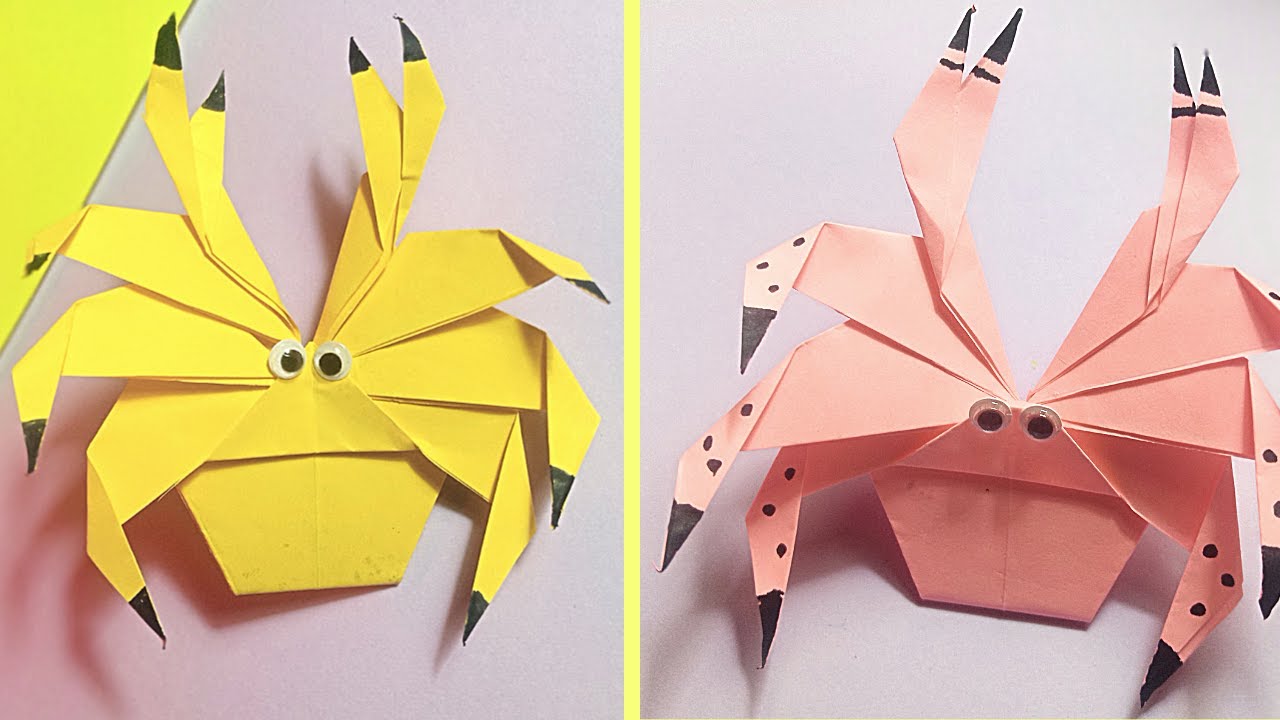 How to make a Paper Crab | Origami crab | School Hacks | DIY Crab ...