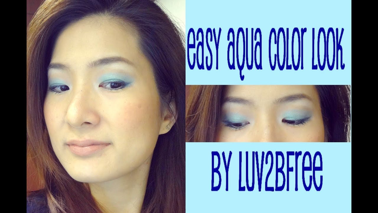 Easy Aqua color makeup for monolid 簡単アクアカラーメイク・奥二重/一重（日本語字幕付） - YouTube