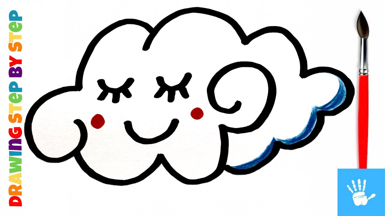 How To Draw a Cute Cloud for Children - YouTube