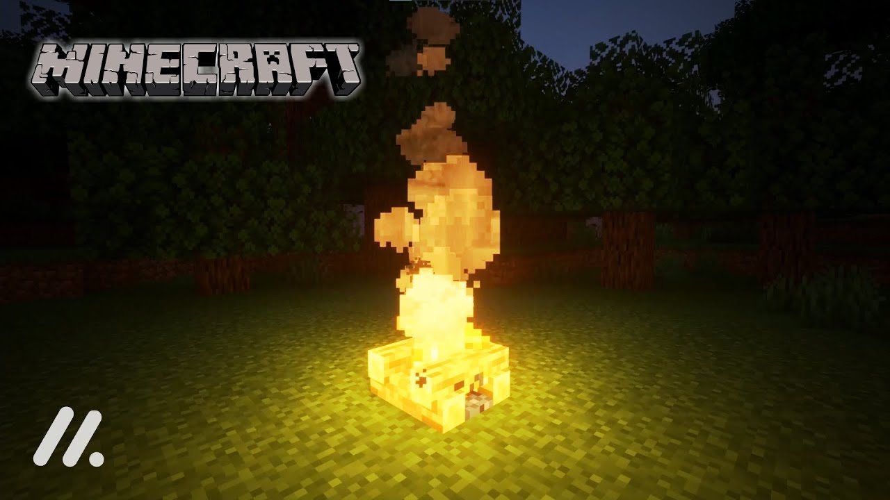 Minecraft | Relaxing Minecraft Campfire sound at night 1 Hour - YouTube