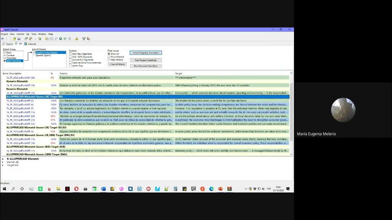 Control terminológico en Xbench - YouTube