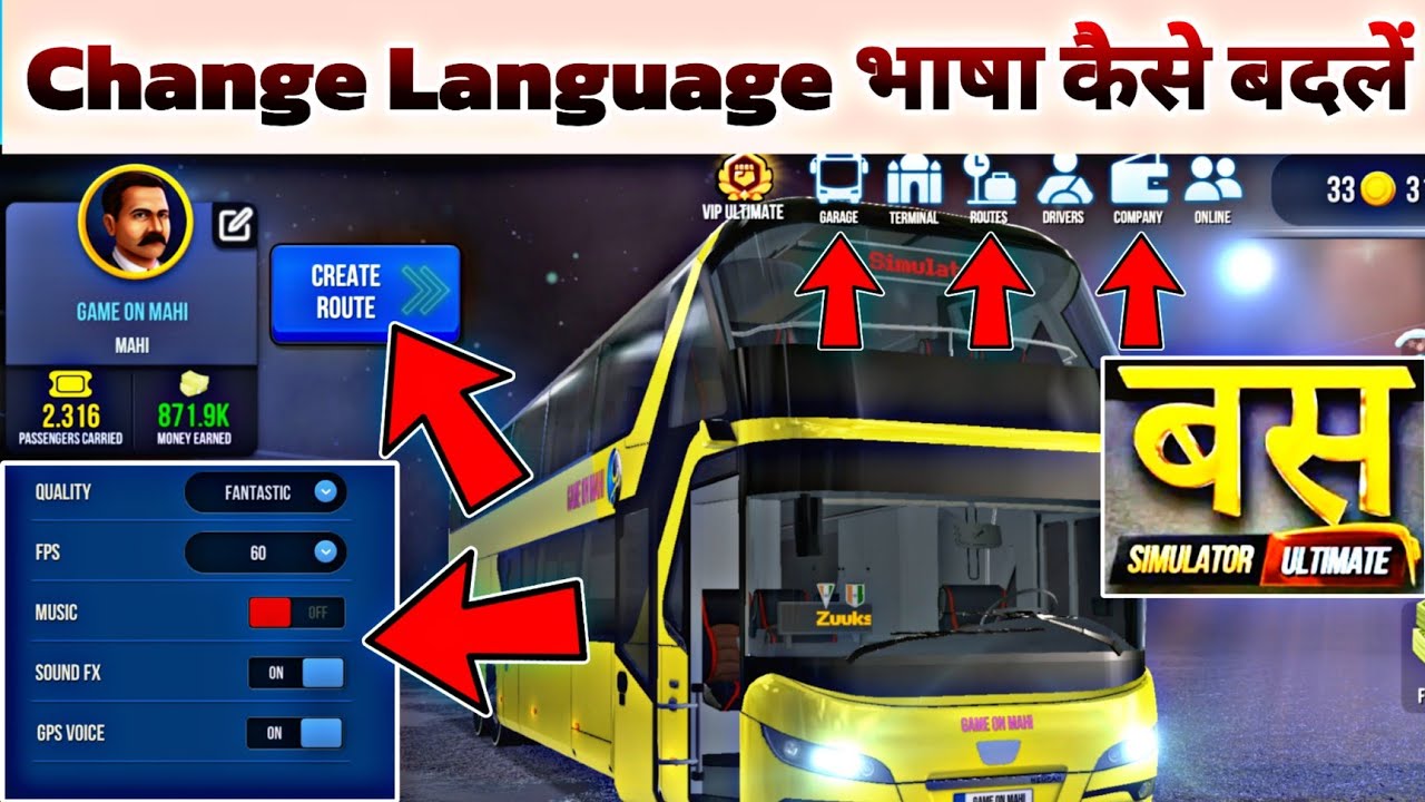 Bus simulator Ultimate India Language change丨Bus simulator Ultimate ...