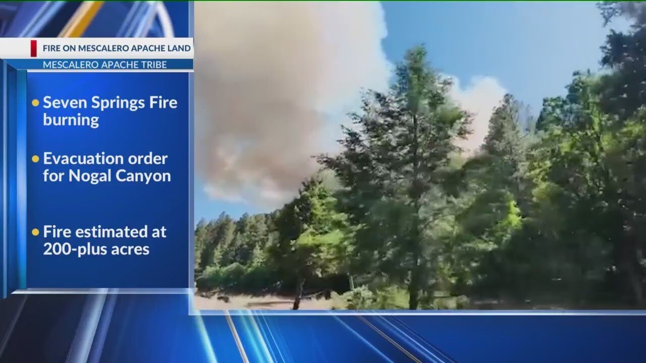 Seven Springs Fire burning at Mescalero Apache Reservation - YouTube