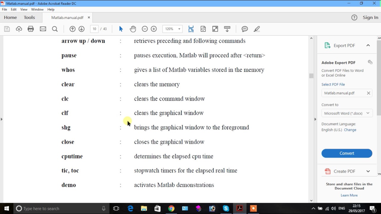 Introduction To Some Different Commands In Matlab For Difference Performace Youtube 2228