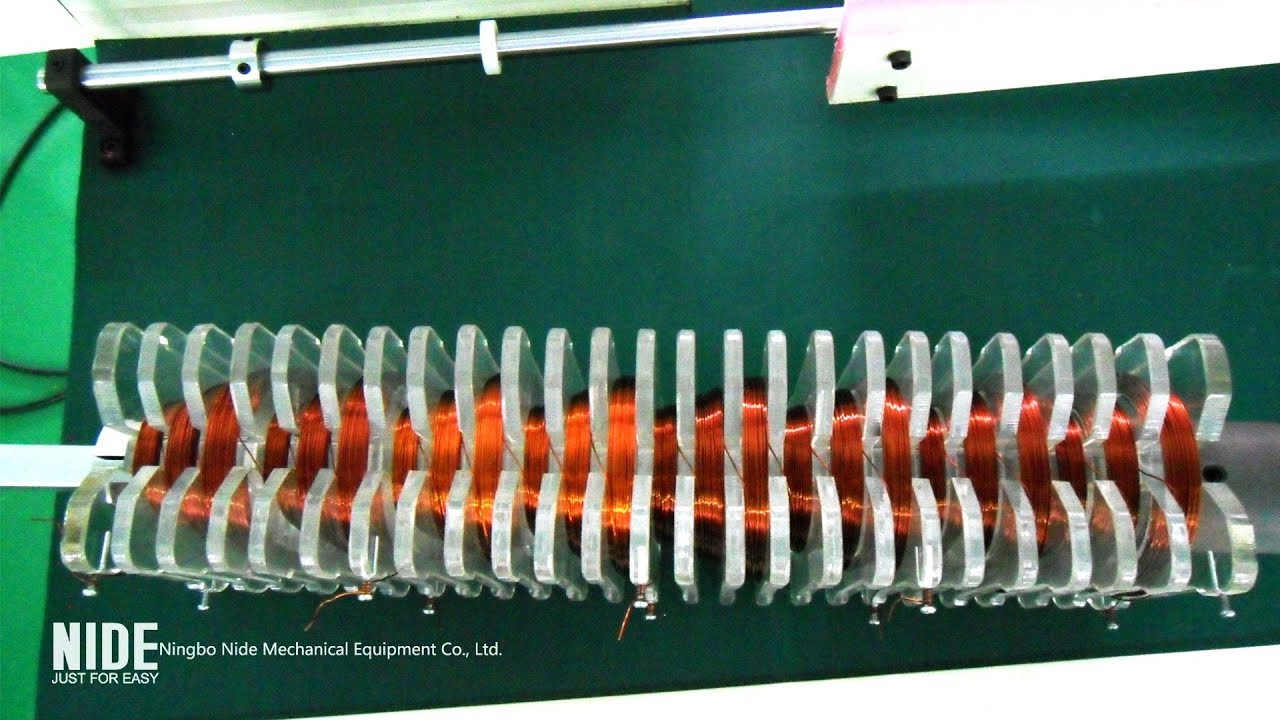 semi automatic coil winding machine for electric motor - YouTube