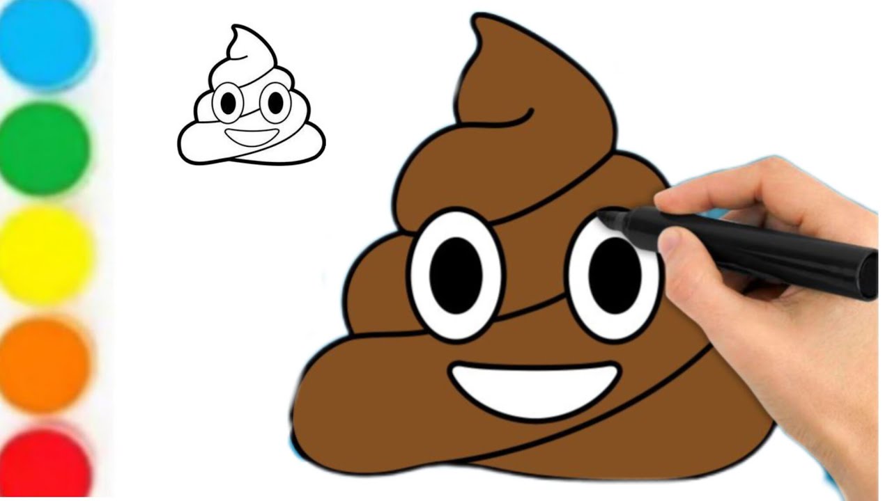 How to Draw Funny Poop Emoji 💩 - YouTube