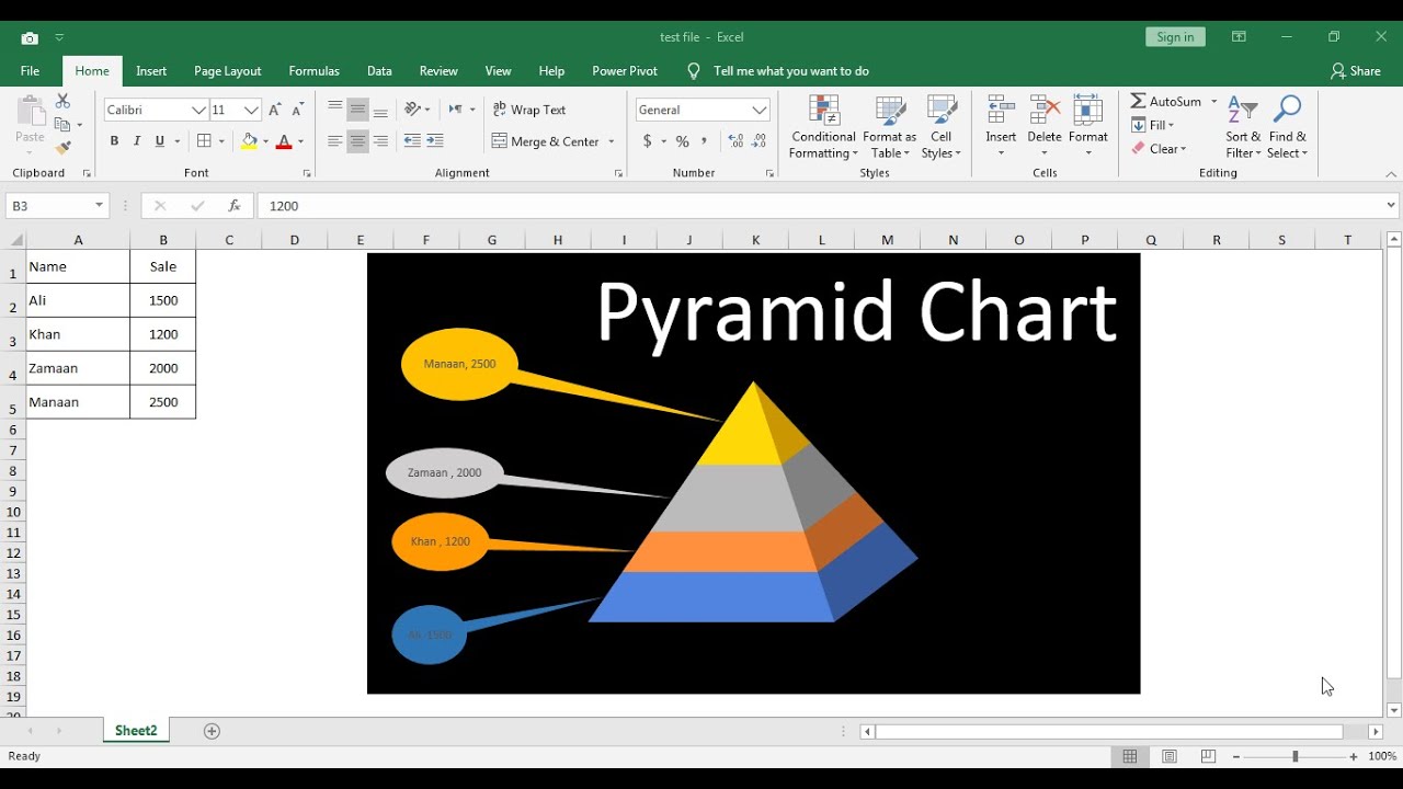 Pyramid Chart In Excel 2016 Urdu Hindi YouTube pyramid-chart-in-excel-2016-urdu-hindi-youtube