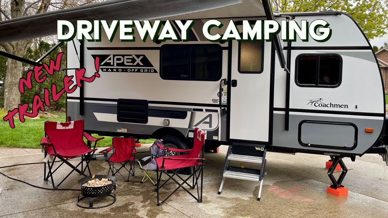 Camping in our driveway - Coachmen Apex Nano 185BH tour! - YouTube