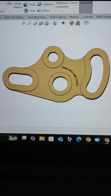 Gear arm SOLIDWORKS 3D drawing #shorts #short #solidworks - YouTube
