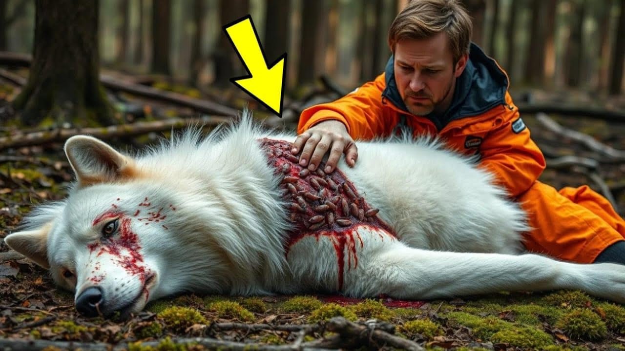 "Kind Man Helps Injured Wolf Heal Its Wound" #wildlifeloop #animals # ...