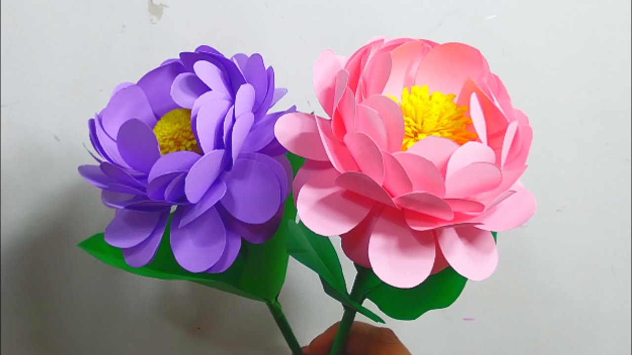 how to make beautiful paper flowers / A4 nirmana / mal nirmana ...