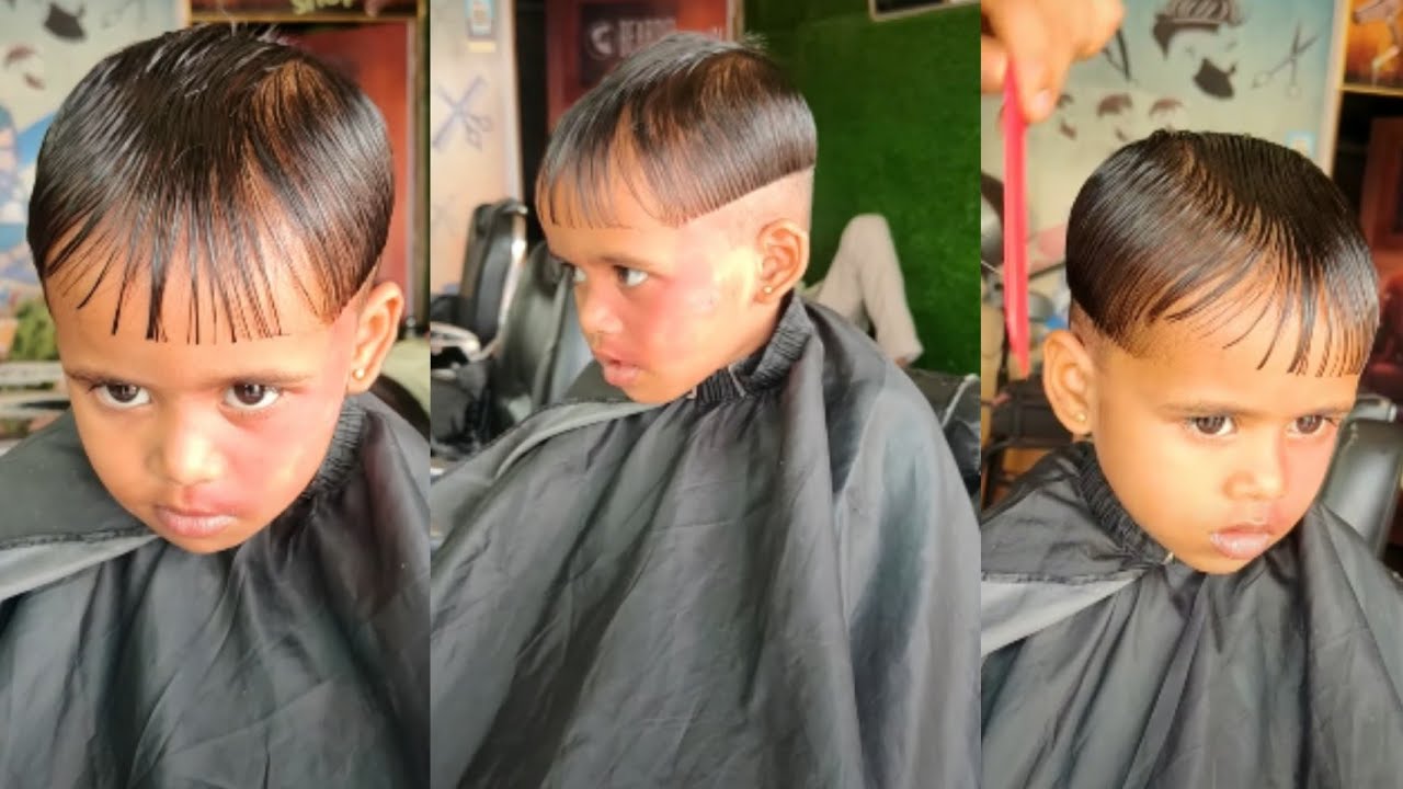 Baby Hair Cutting At Home With Scissors / Haircut Tutorial - YouTube