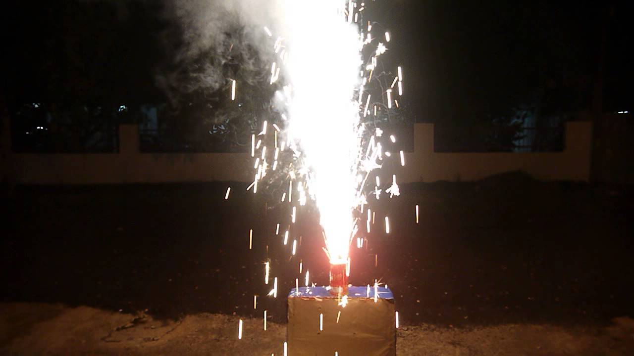 Fountain fireworks exploding - YouTube