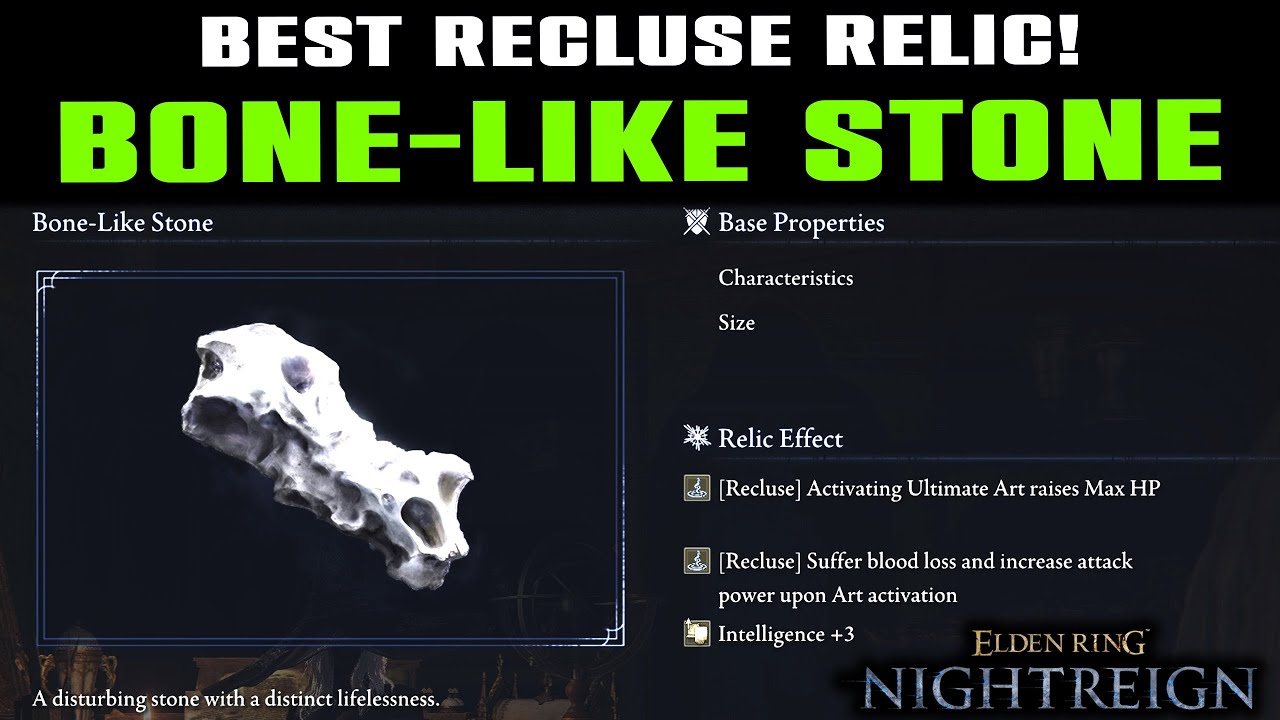 BEST RELIC For RECLUSE! Bone-Like Stone Relic How to Get in Elden Ring ...