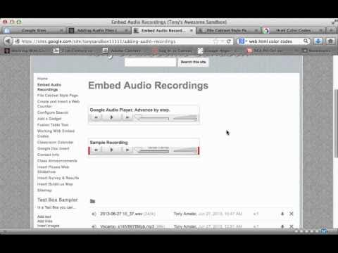 Embed Audio Files in a Google Site - YouTube