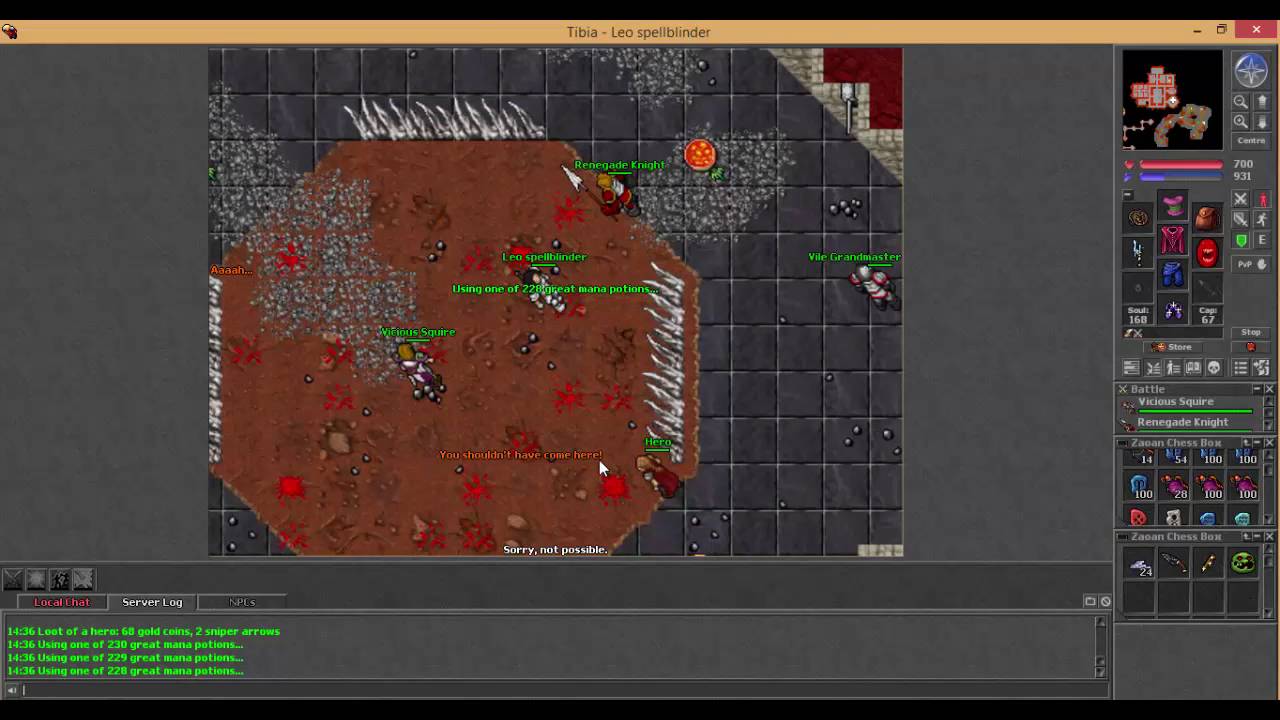 Tibia: Druid/Sorcerer hunt solo level 100 * 500 k/hr de exp - YouTube