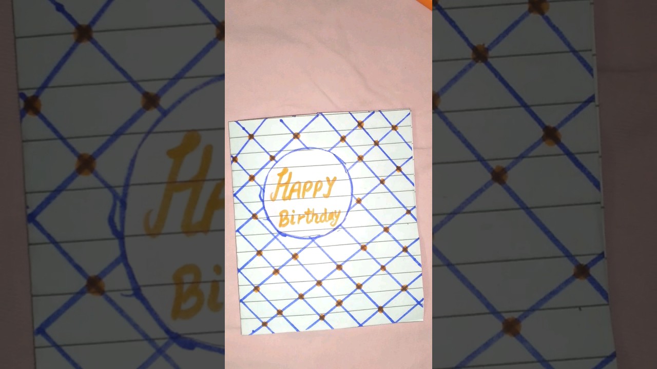 Diy card of birthday with notebook paper 💗 #music #trendingshorts # ...