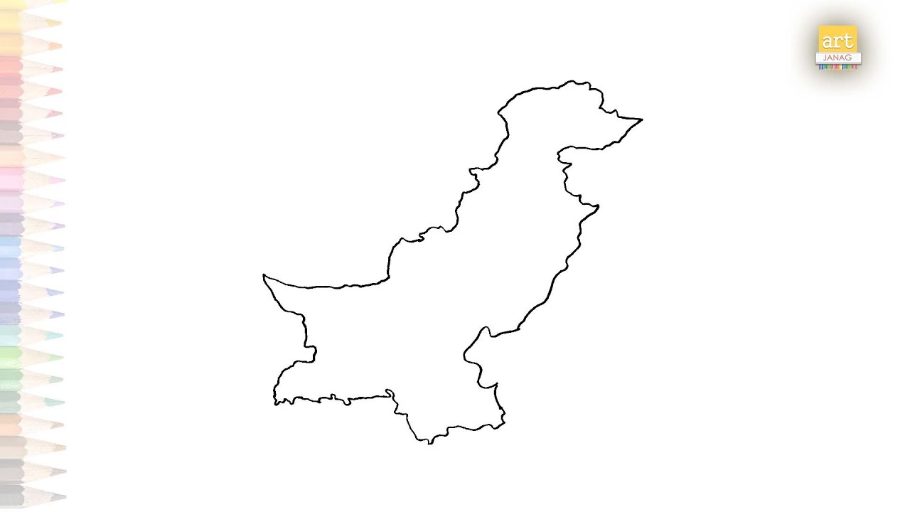 Pakistan Map drawing | Art tutorials | How to draw Pakistan Map step by ...