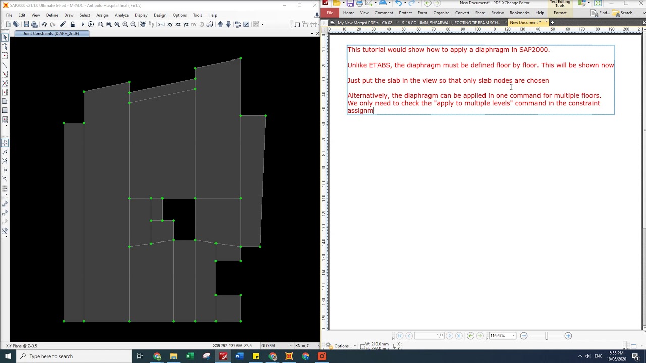 Assigning Diaphragms in SAP2000 - YouTube