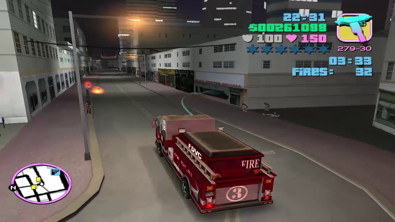 GTA Vice City - Mission #70 - Fire Truck Mission - YouTube